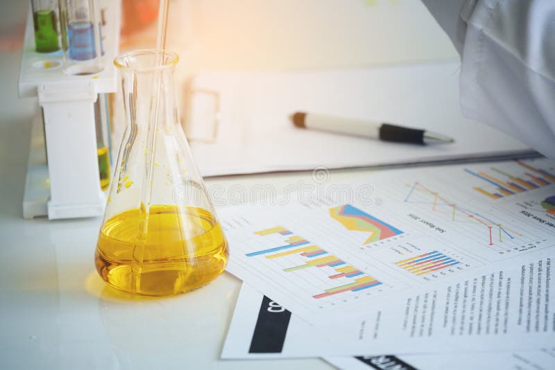 Scientist Holding Documents Folder with Analysis Results. Stock Image ...