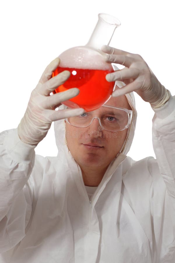 Scientist Holding Flask with Liquid Stock Photo - Image of detail ...