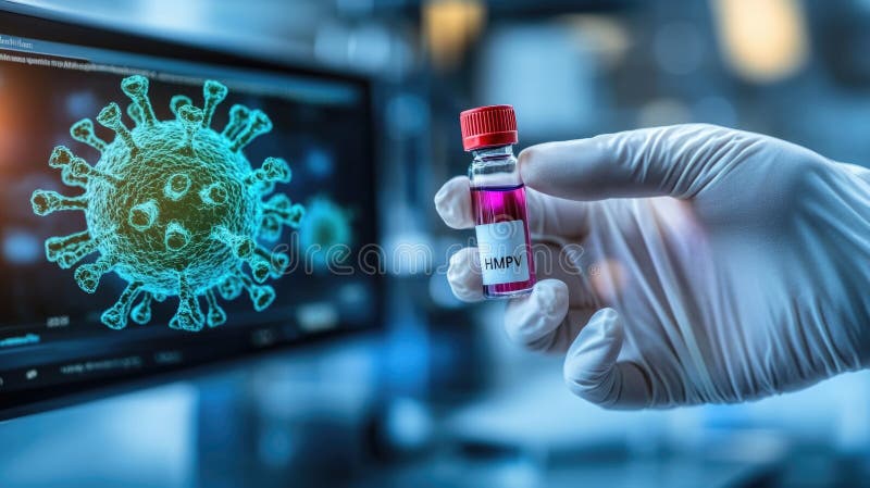 Scientist Holding Hmpv Virus Sample in Laboratory Analysis of ...