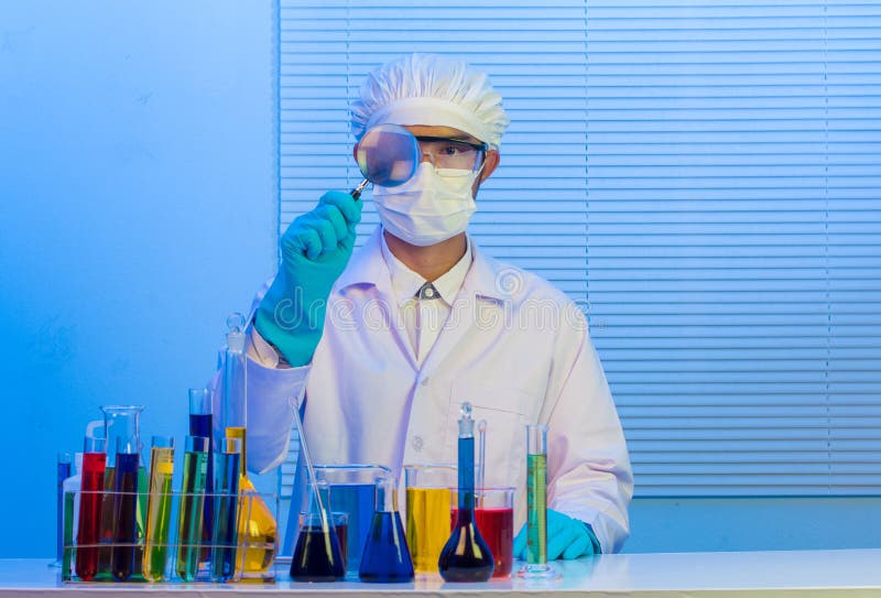 Scientist Holding Magnifying Glass Stock Image - Image of equipment ...
