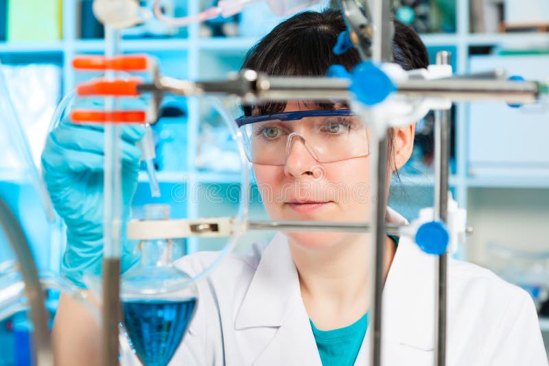 Scientist Holds and Examine Samples in a Laboratory Stock Photo - Image ...