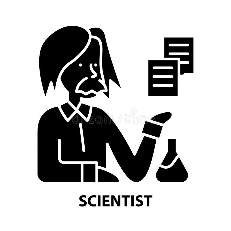 Scientist Icon, Black Vector Sign with Editable Strokes, Concept ...