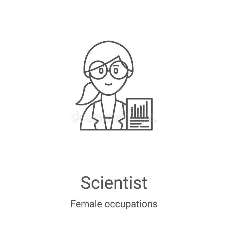 Scientist Icon Vector from Female Occupations Collection. Thin Line ...
