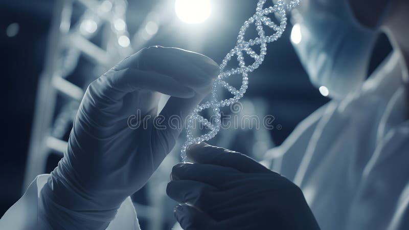 DNA Sequencing Machine at Work in a Sterile Lab, Glowing with Digital ...