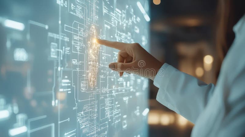 Interactive Digital Technology Display Modern Lab Environment Science ...