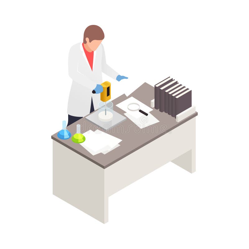 Scientist Isometric Illustration Stock Vector - Illustration of ...