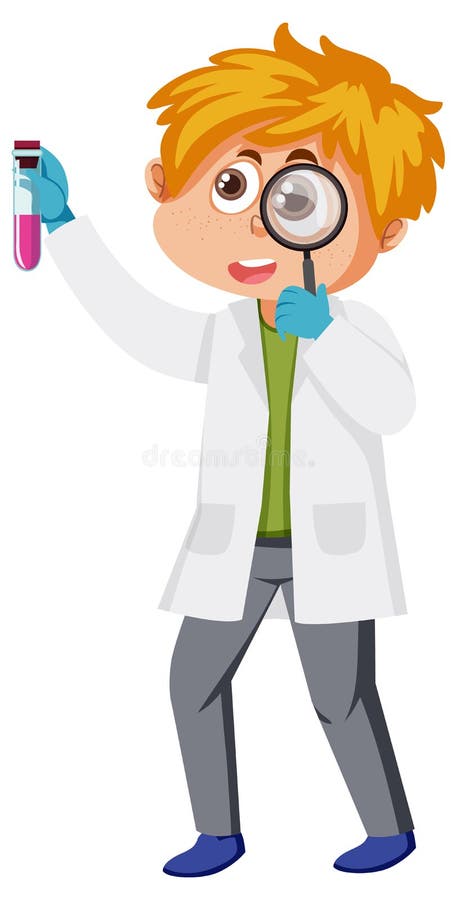 Scientist Kid Doing Science Experiment Stock Vector - Illustration of ...