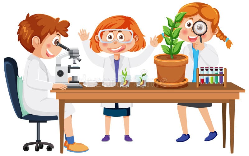 Scientist Kids Doing Chemical Experiment Stock Vector - Illustration of ...