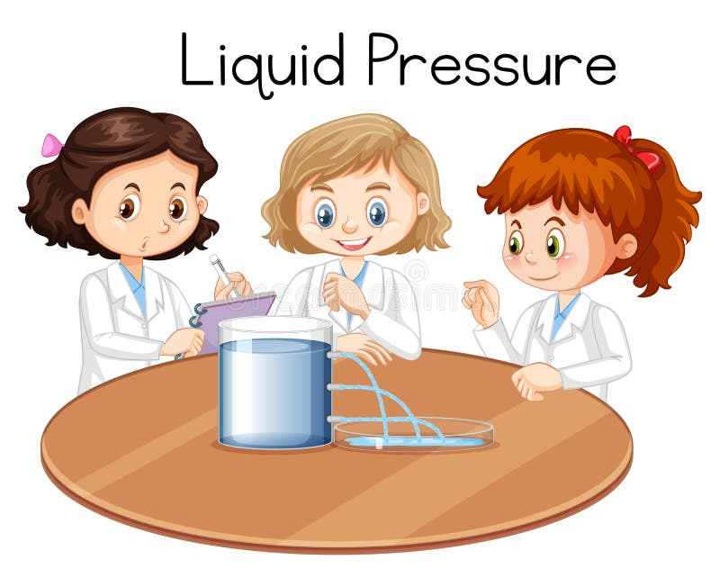 Scientist Kids Doing Liquid Pressure Experiment Stock Vector ...