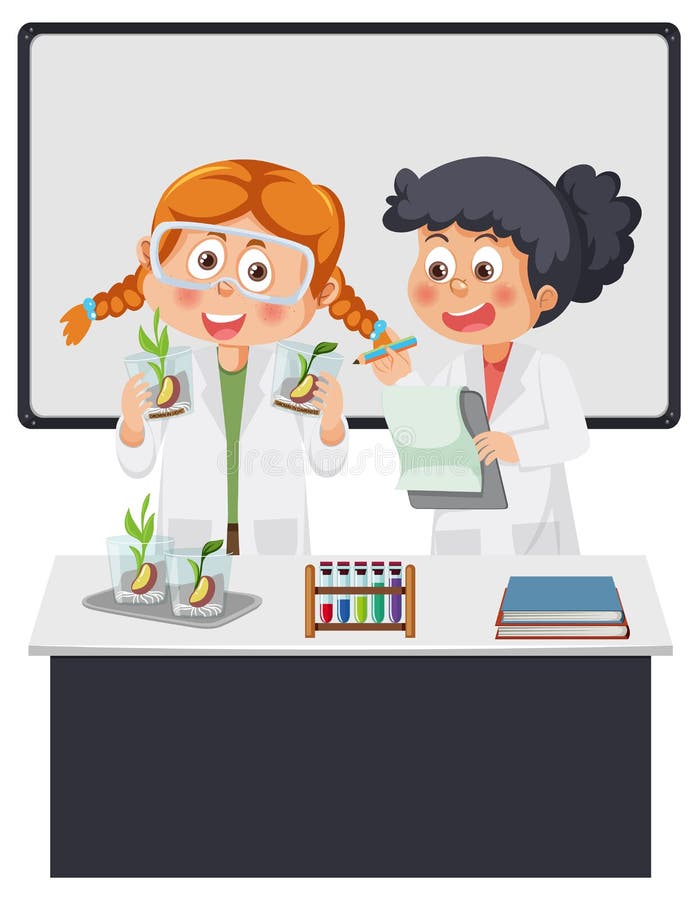 Scientist Kids Doing Science Experiment Stock Vector - Illustration of ...