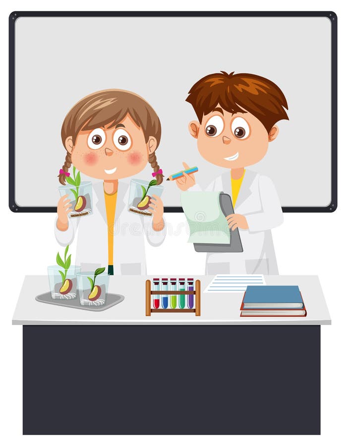 Scientist Kids Doing Science Experiment Stock Vector - Illustration of ...