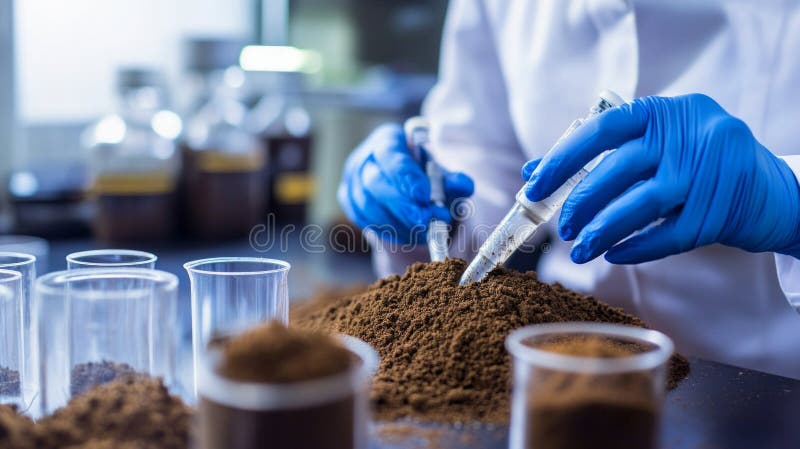 A Scientist in a Lab is Analyzing Soil Samples. they Carefully Measure ...