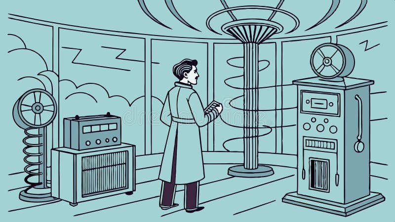 Scientist in Lab Coat, Research and Science Experiment Scene Vector ...