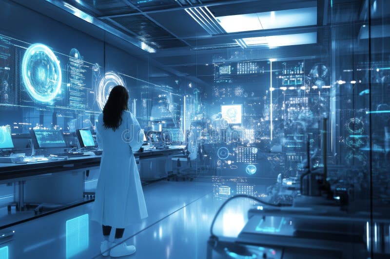 Scientist Exploring Futuristic Data Visualization Modern Lab Stock Photos - Free & Royalty-Free ...
