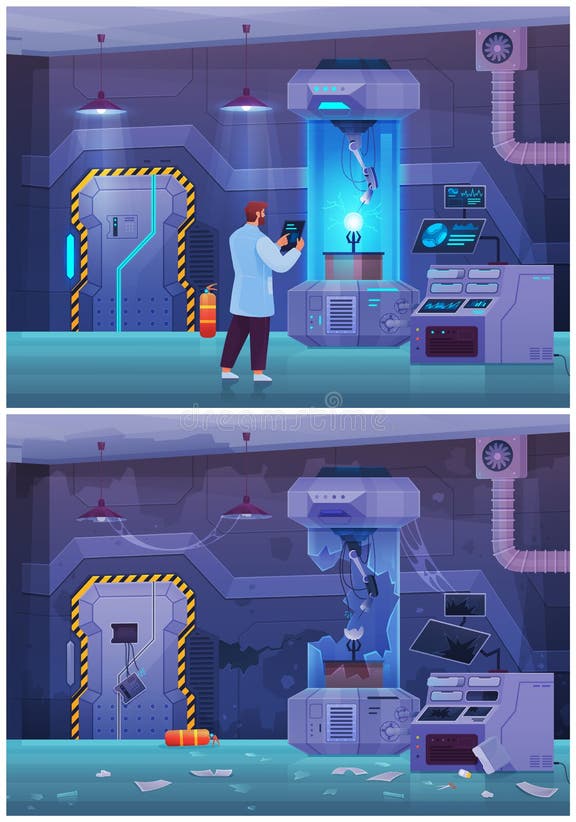 Scientist in Lab Conduct Experiment. Study of Technology with Equipment ...