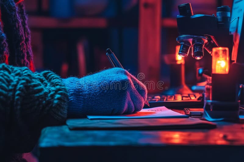 A Scientist in the Lab Conducts Research, Experimenting and Analyzing ...