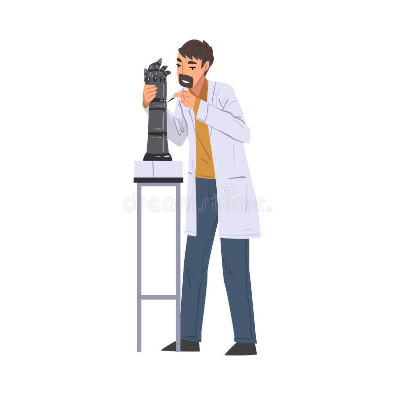 Scientist in Lab, Man in White Coat Doing Scientific Experiment with ...