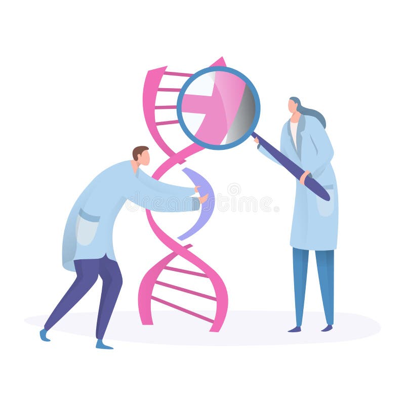 Scientist Lab Research, Concept with Tiny People Cartoon Characters ...