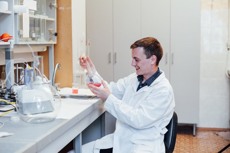 Scientist in a Laboratory Analyzes Lab. Analysis, Dna, Bio ...