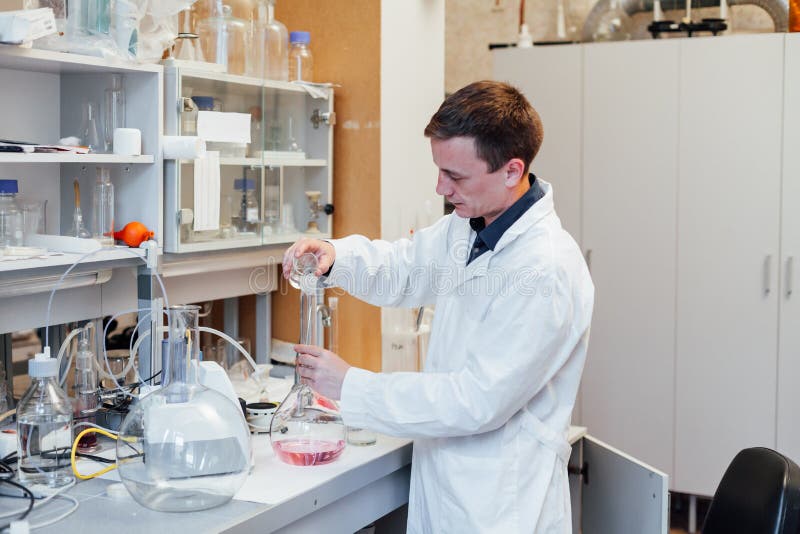 Scientist in a Laboratory Analyzes Lab. Analysis, Dna, Bio ...