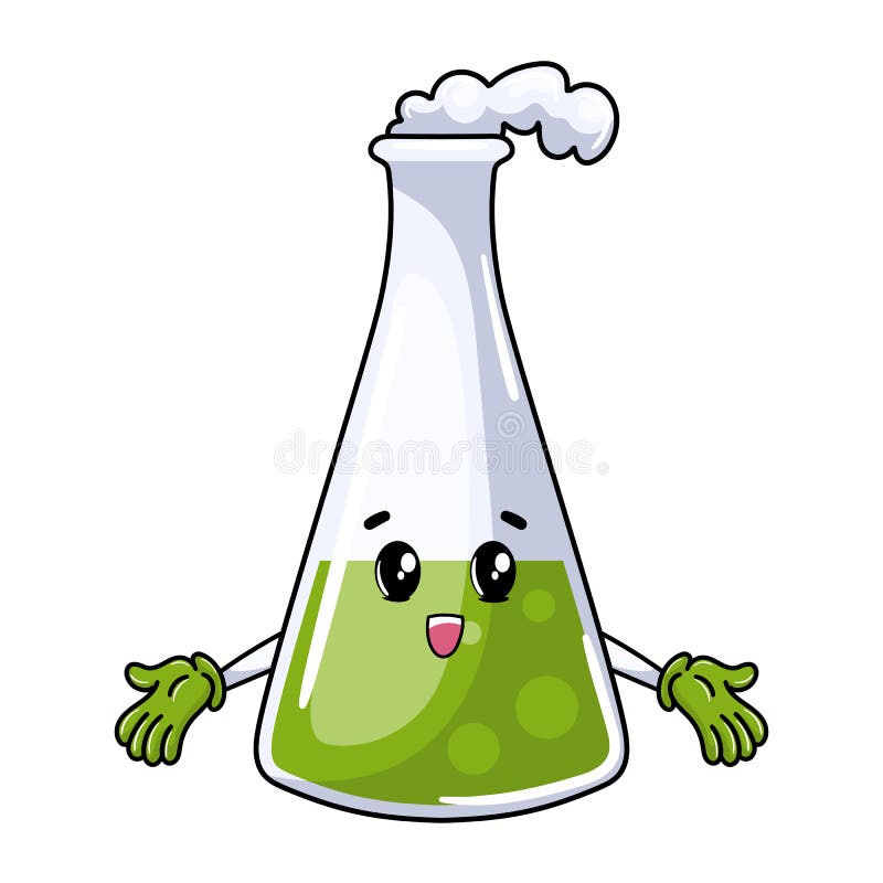 Scientist Laboratory Cartoon Erlenmeyer Flask Design Stock Vector ...