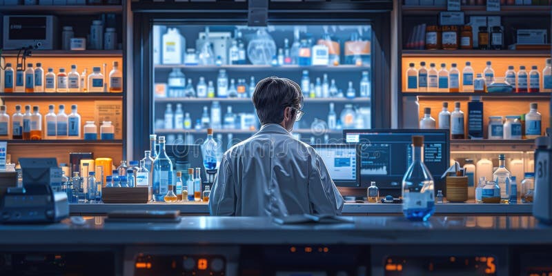 Scientist in a Laboratory. Created by Generative Artificial ...