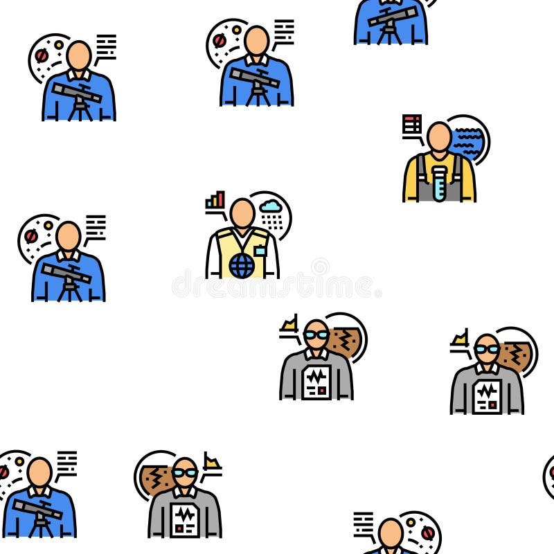 Scientist Laboratory Lab Science Vector Seamless Pattern Stock Vector ...