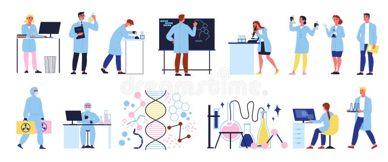 Scientist Laboratory Set stock vector. Illustration of chemical - 289144880