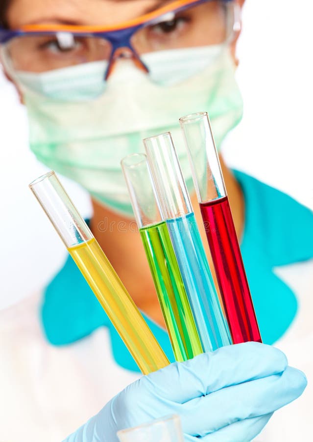 Scientist in Laboratory with Test Tubes Stock Image - Image of human ...