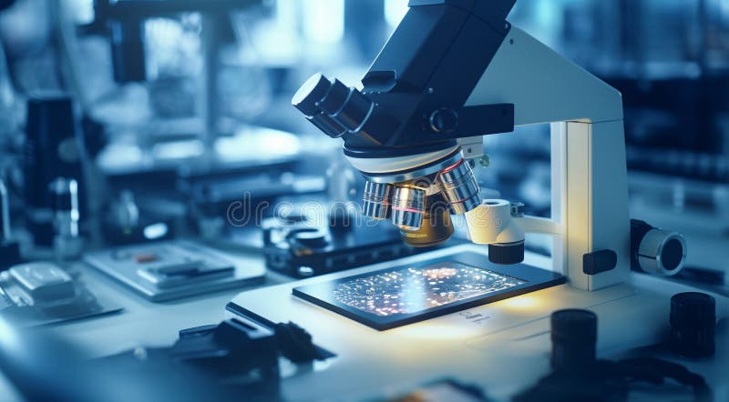 Scientist Looking at a Microscope, Laboratory Worker Doing His Work ...