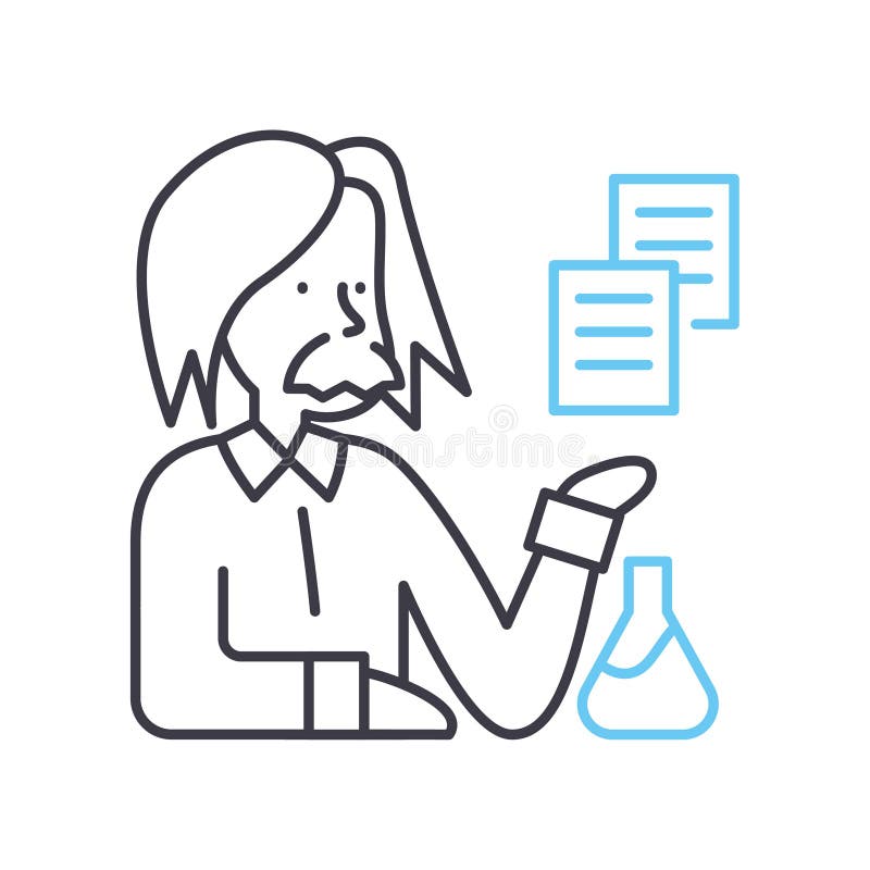 Scientist Line Icon, Outline Symbol, Vector Illustration, Concept Sign ...