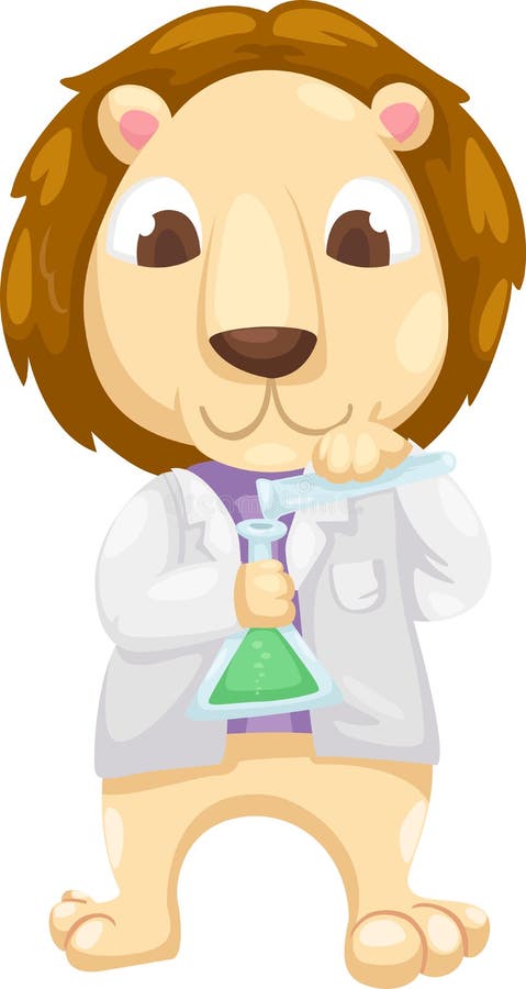 Scientist lion vector stock vector. Illustration of graphic - 25329860