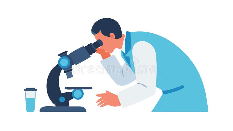 Scientist Looking through Microscope, Research and Discovery, Vector Design Generative AI Stock ...