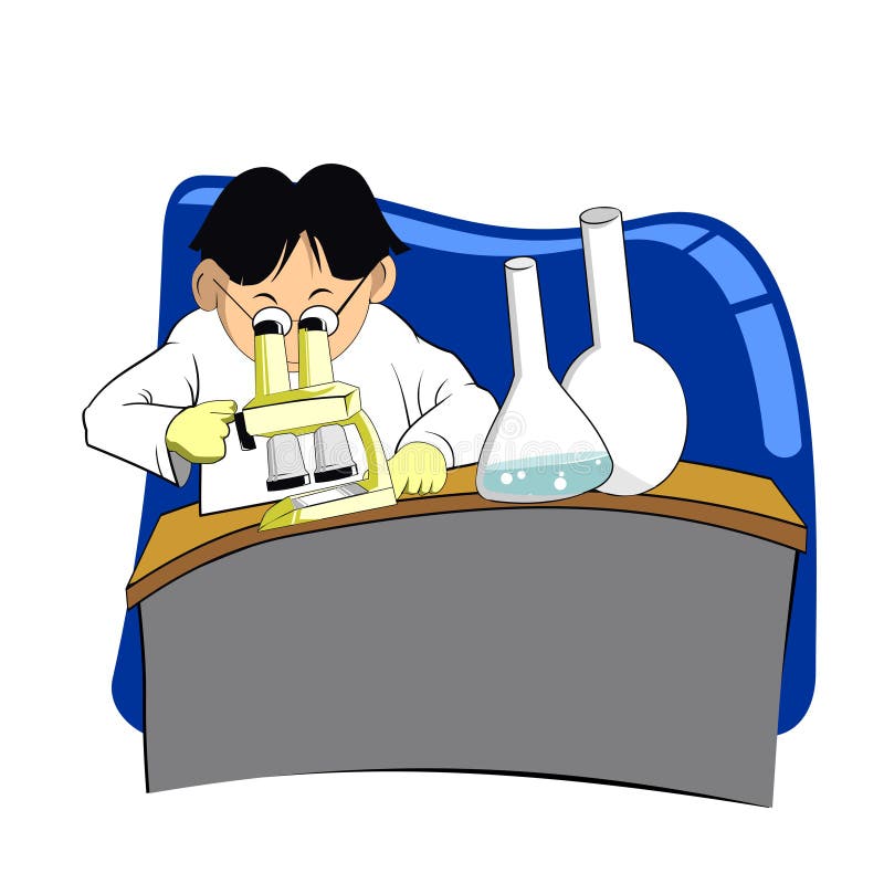 Scientist Looking through Microscope Stock Vector - Illustration of ...