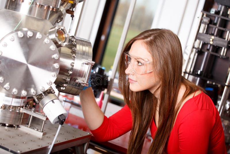 Scientist Looking To the Laser Deposition Chamber Stock Photo - Image ...