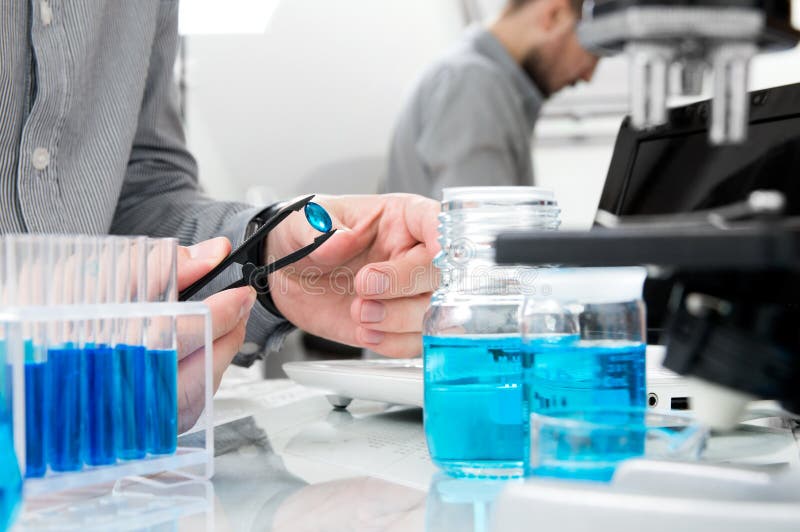 Drug Research Pharmaceutical Laboratory Interior. Artificial ...