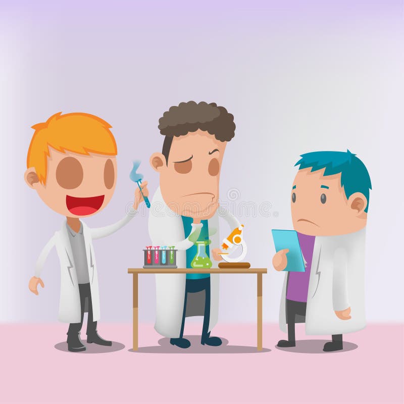 Bald scientist experiment stock illustration. Illustration of ...