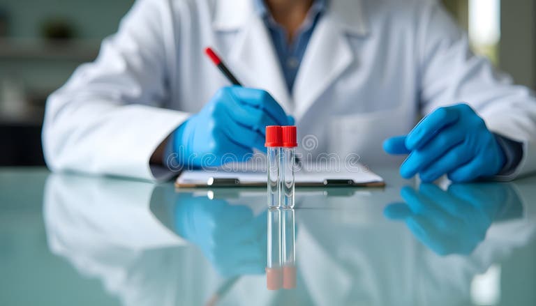 A Scientist Meticulously Documenting Results in a Laboratory Setting ...