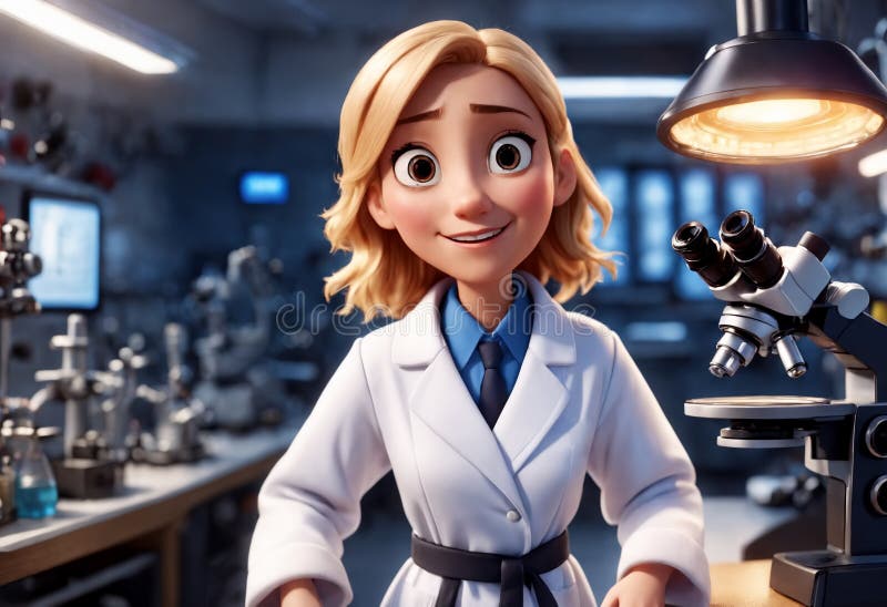 Scientist and Microscope in Laboratory. Generative AI Stock ...