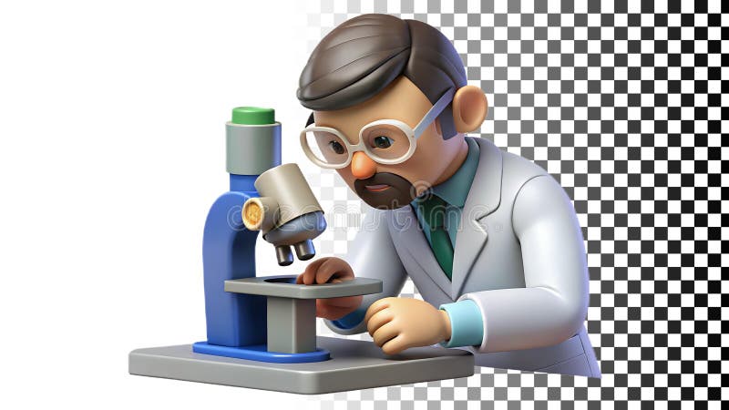 Scientist with Microscope Laboratory Research and Scientific Analysis ...