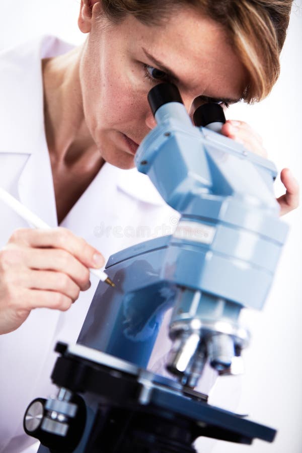 Scientist Working with Microscope Stock Photo - Image of antibiotics ...
