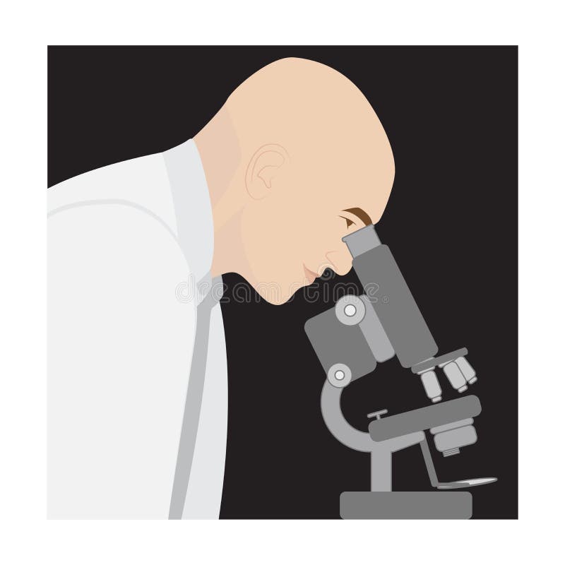 Scientist with microscope stock vector. Illustration of experiment ...