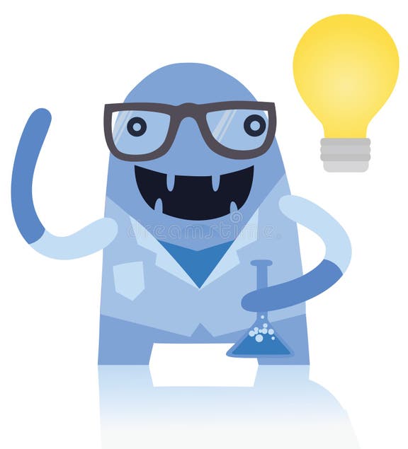 Scientist Monster Making Discovery Stock Illustration - Illustration of ...