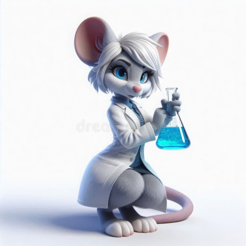 Scientist Mouse in Clean Lab Attire Stock Illustration - Illustration ...