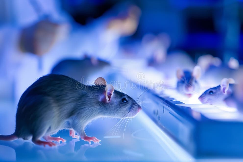 Scientist Observing Behavioral Experiment with Lab Rats Stock Photo ...