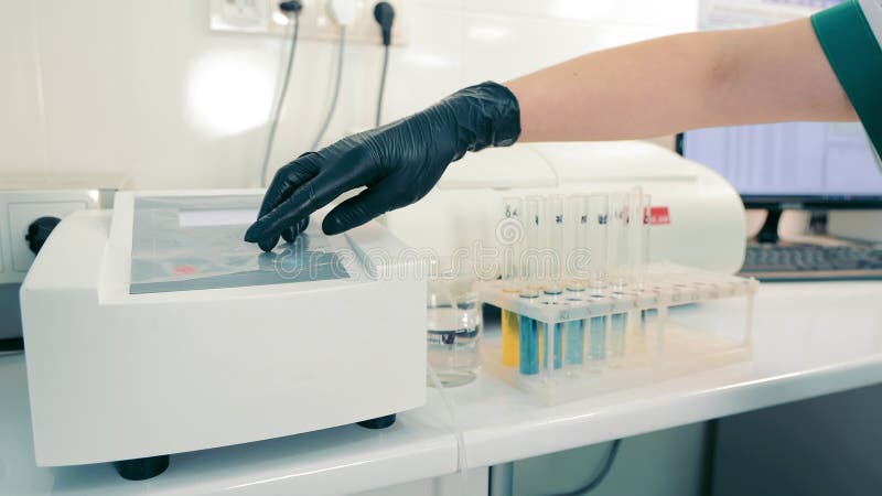 Scientist Operating Laboratory Equipment, Scientist S Hand Using Lab ...