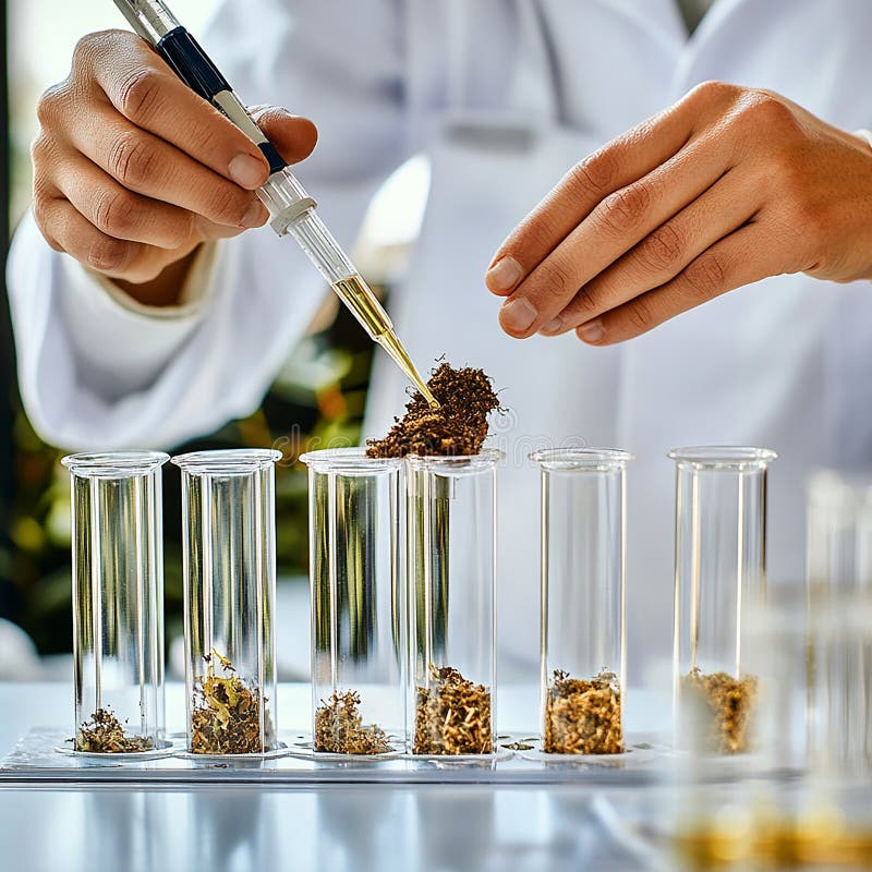 Scientist Performing Extraction of Plant Samples in Laboratory Setting ...