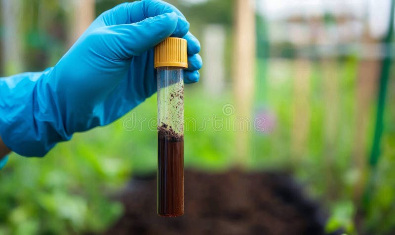 A Scientist Performs an Outdoor Analysis of Soil Quality and Seedling ...