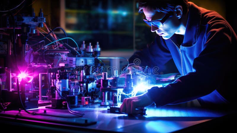 Scientist Physicist at Work Stock Illustration - Illustration of ...