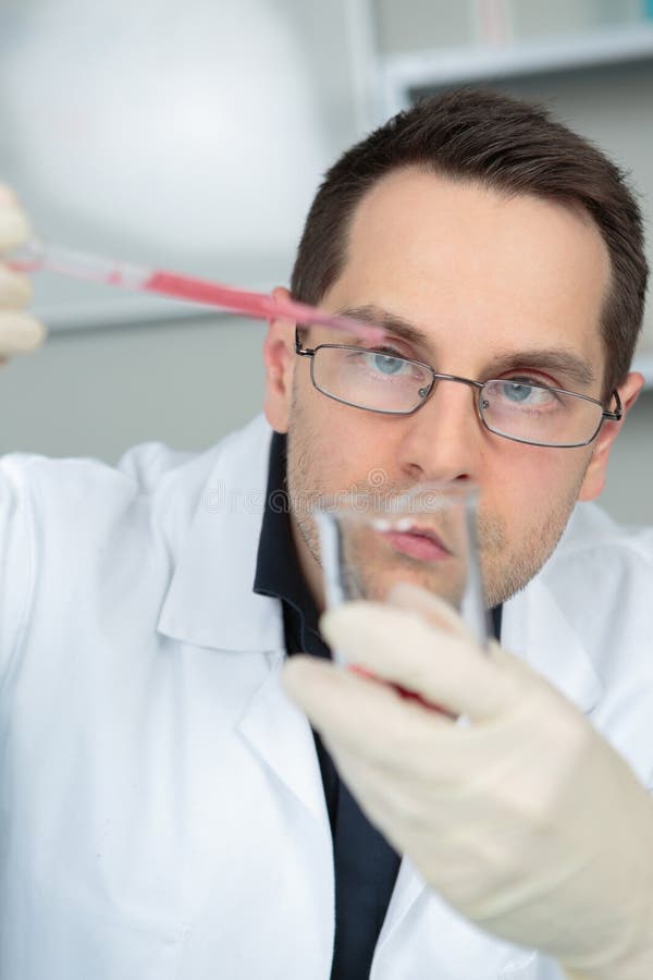 Scientist with Pipettes Sample Stock Photo - Image of sample, keen ...